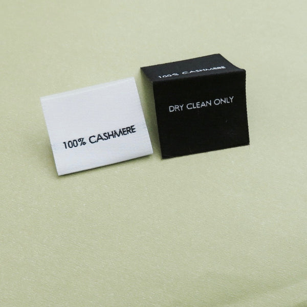 100% Cashmere Clothing Tag labels - Laundry care instruction labels ...