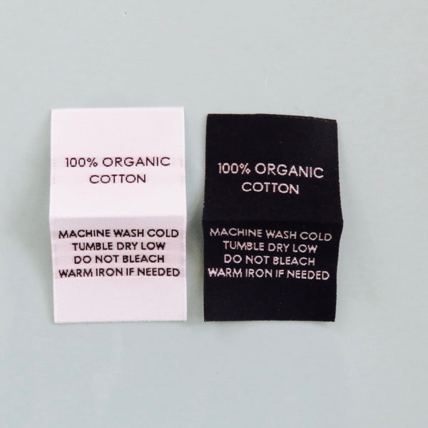 100% ORGANIC COTTON - Garment Care Labels - CRUZ LABEL